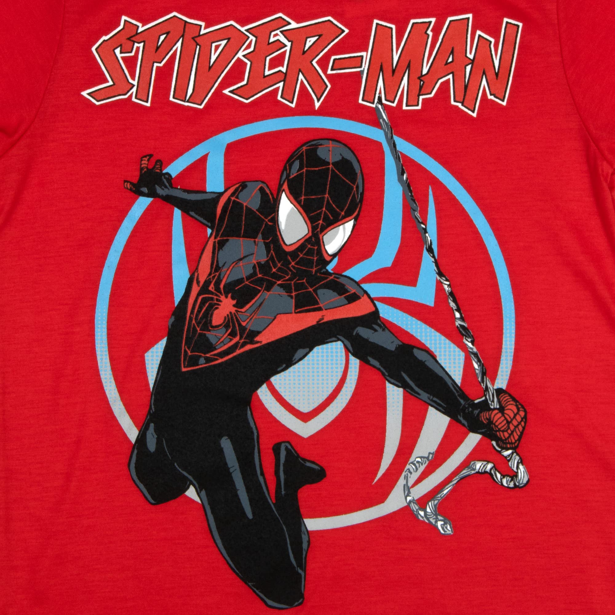 Marvel Avengers Boys Superhero Short Sleeve T-Shirt, Tank Top and Mesh Shorts Set (Miles Morales, 4)