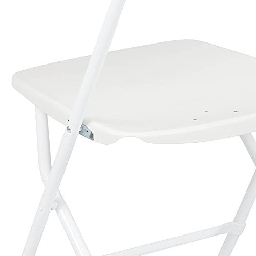 Flash Furniture Hercules⢠Series Plastic Folding Chair - White - 10 Pack 650LB Weight Capacity Comfortable Event Chair-Lightweight Folding Chair
