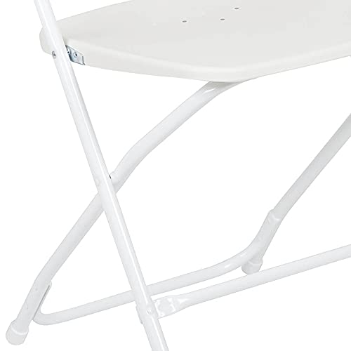 Flash Furniture Hercules⢠Series Plastic Folding Chair - White - 10 Pack 650LB Weight Capacity Comfortable Event Chair-Lightweight Folding Chair
