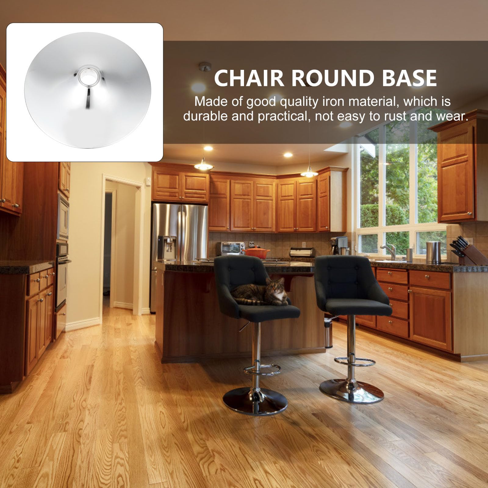 Veemoon Round Chair Base,Bar Stool Base Mount Swivel Plate Replacement Chair Round Base for Stools Kitchen Dining