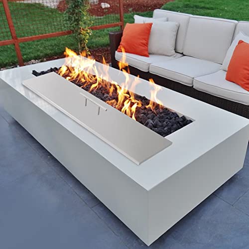 YIYIBYUS Fire Pit Burner Cover- Fire Pit Burner Cover for Rectangle Stainless Steel Drop-in Fire Pit Pan (39'' x 9'' Stainless Steel)