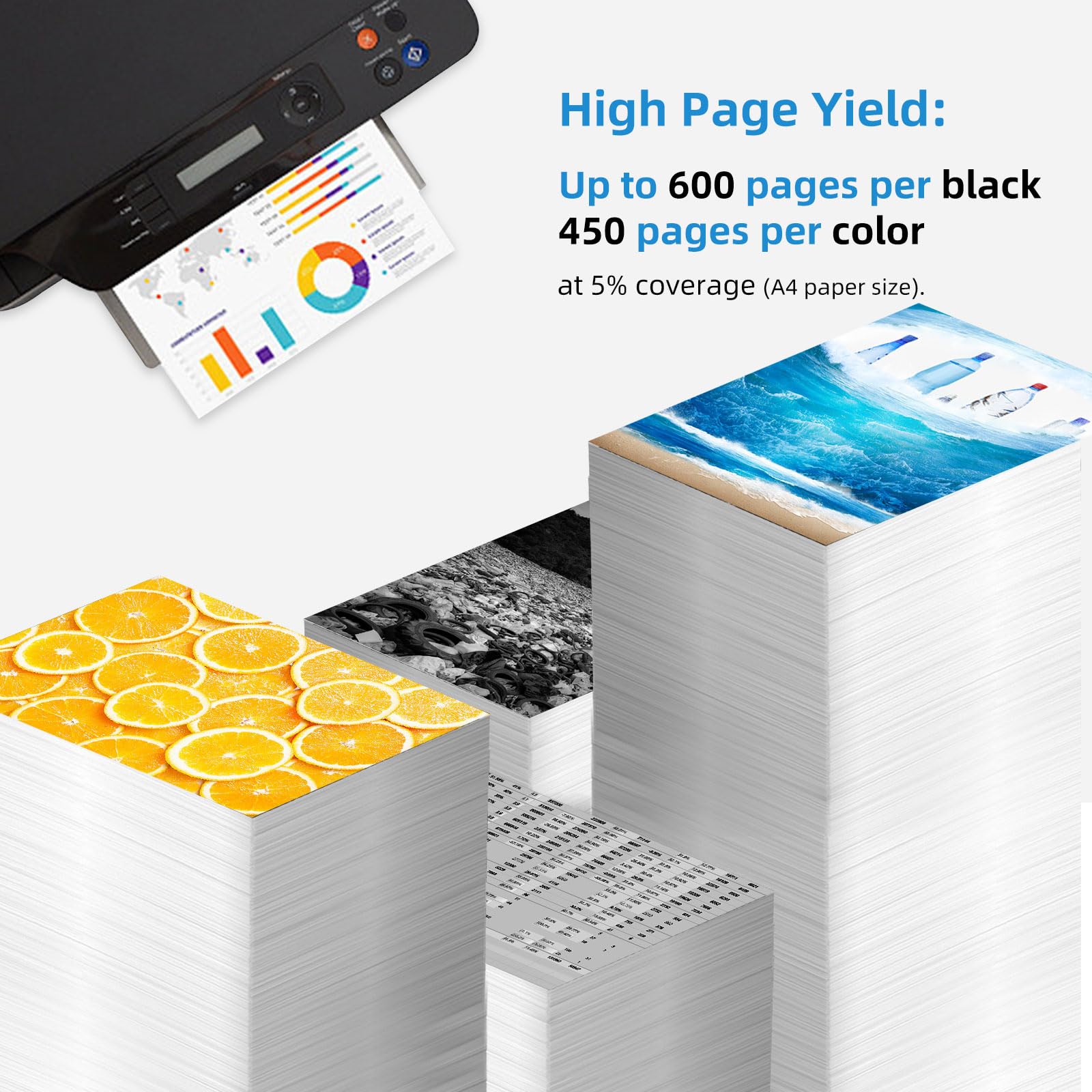 Relcolor 64XL Remanufactured Ink Cartridge Replacement for HP 64 XL 64XL Black Color Combo Compatible with Envy 7855 7155 7858 7800 6255 6252 7164 7955e 7900e Tango X Printer (Black, Tricolor, 2 Pack)