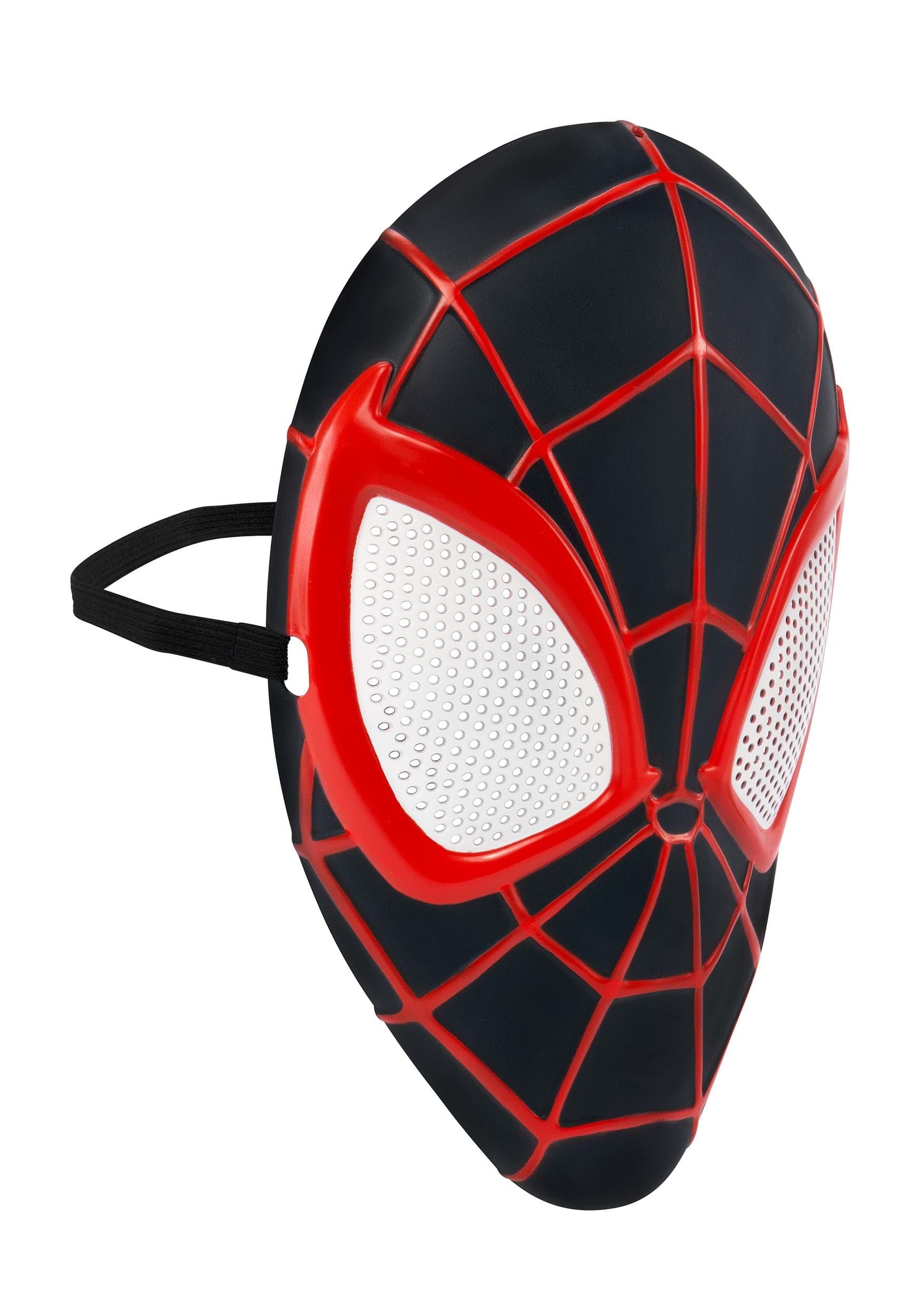 Jazwares Marvel Youth Miles Morales Mask - 3D Plastic Mask with Elastic Strap Standard Black