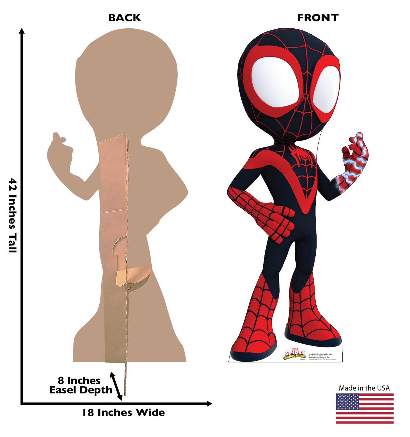 Cardboard People Miles Morales Spider-Man Life Size Cardboard Cutout Standup - Marvel's Spidey and His Amazing Friends (TV Series)