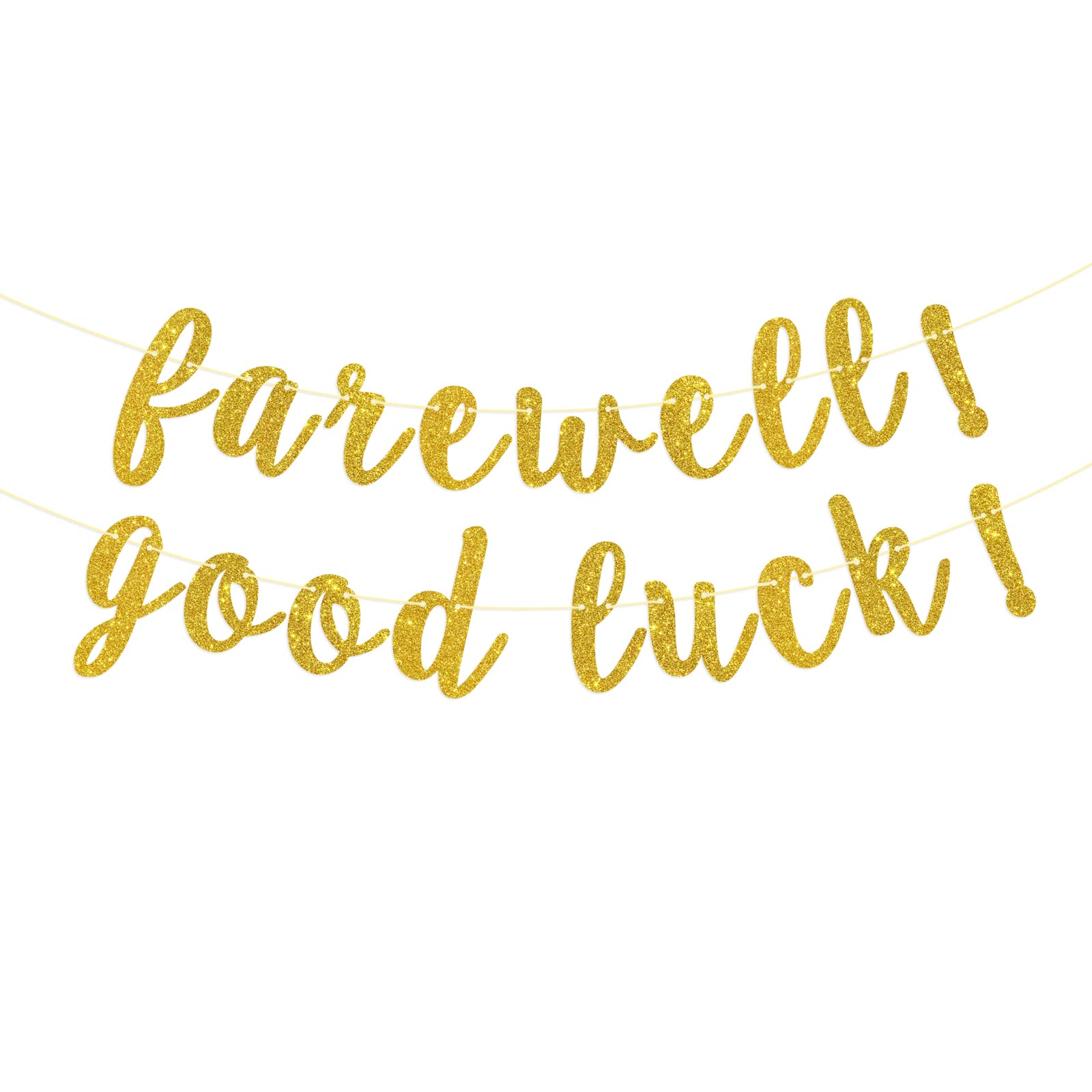 Dill-Dall Farewell Good Luck Banner, Farewell Banner, Going Away Party / Retirement / Graduation / Moving / Job Changing Party Decorations (Gold)