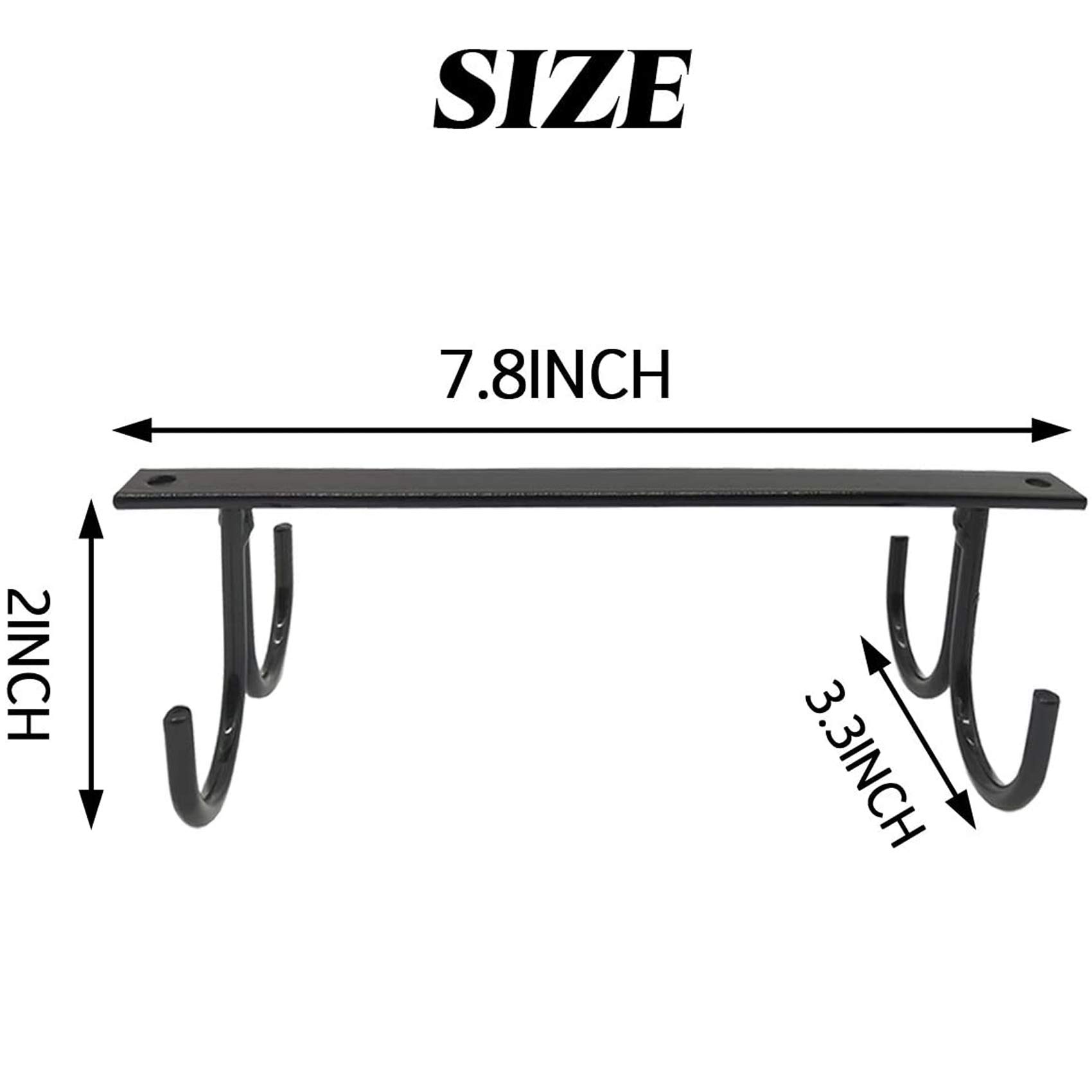 RONYOUNG 4 Sets Mug Holder Rack Under Cabinet Shelf , Mug Rack 16 Hanging Hooks for Mugs, Coffee Cups and Kitchen Utensils Display (4 Set, Black)
