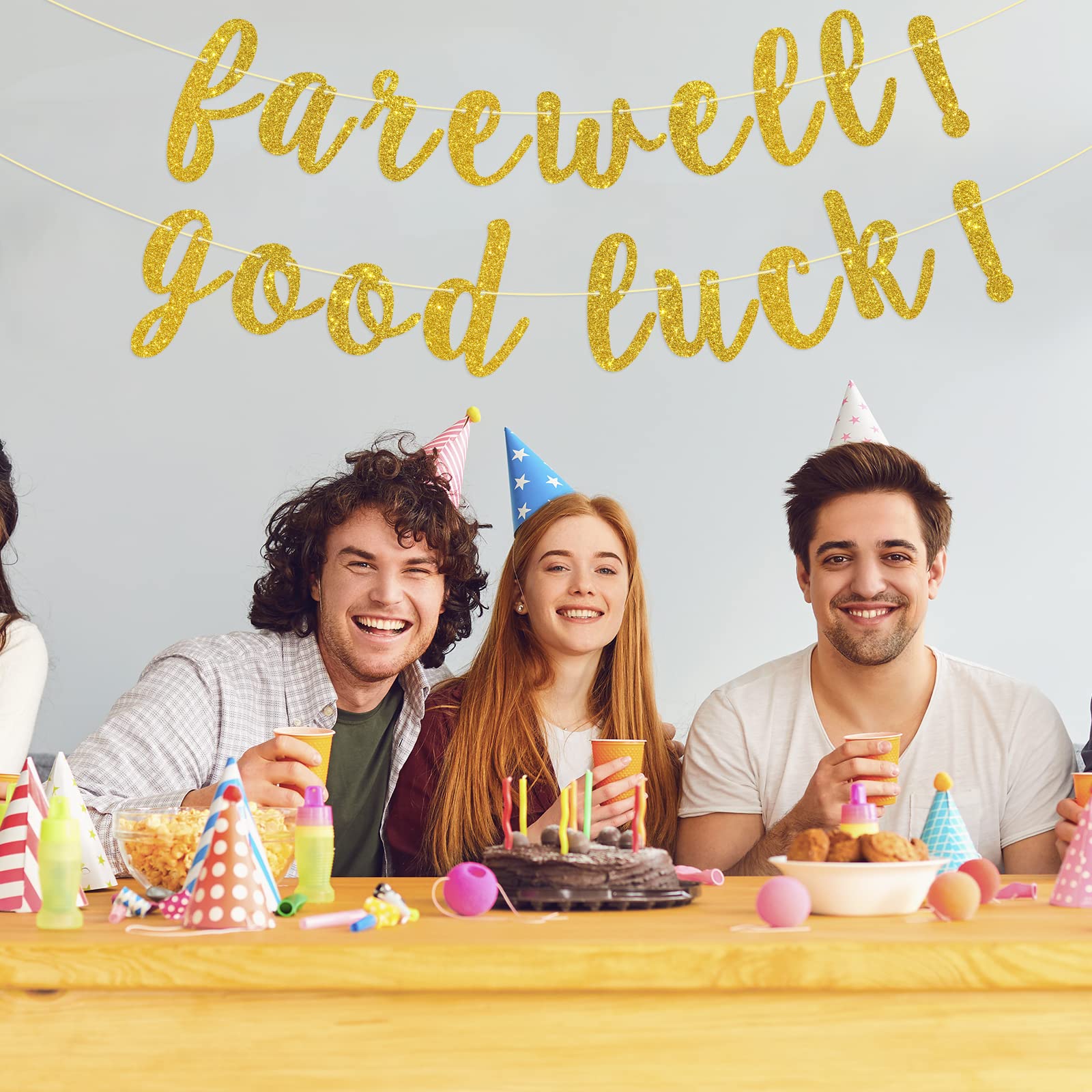 Dill-Dall Farewell Good Luck Banner, Farewell Banner, Going Away Party / Retirement / Graduation / Moving / Job Changing Party Decorations (Gold)
