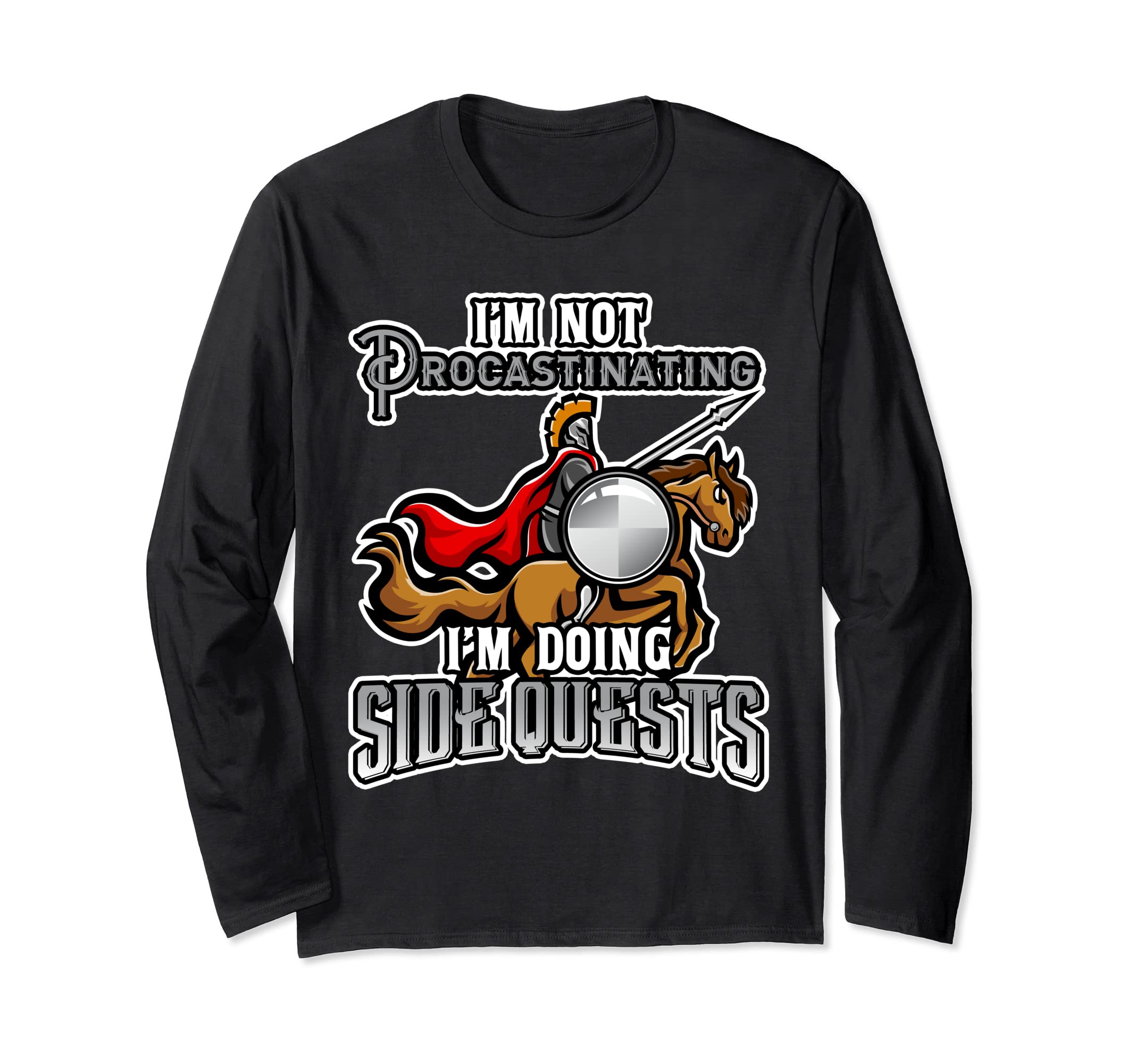 Im not Procrastinating Im Doing Side Quests Warrior RPG Long Sleeve T-Shirt