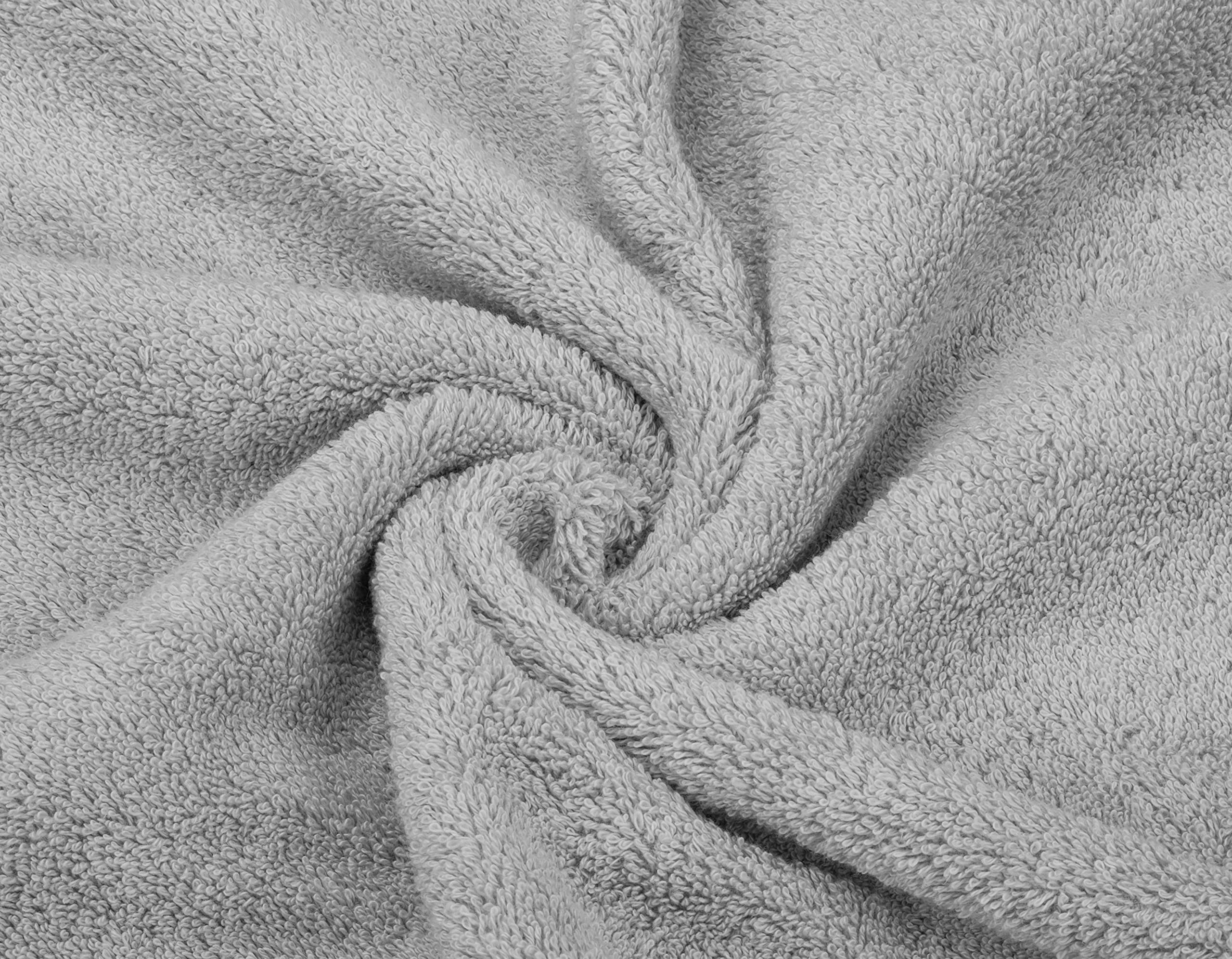 American Soft Linen 6 Piece Towel Set, 2 Bath Towels 2 Hand Towels 2 Washcloths, 100% Turkish Cotton Towels for Bathroom, Light Grey Towel Sets