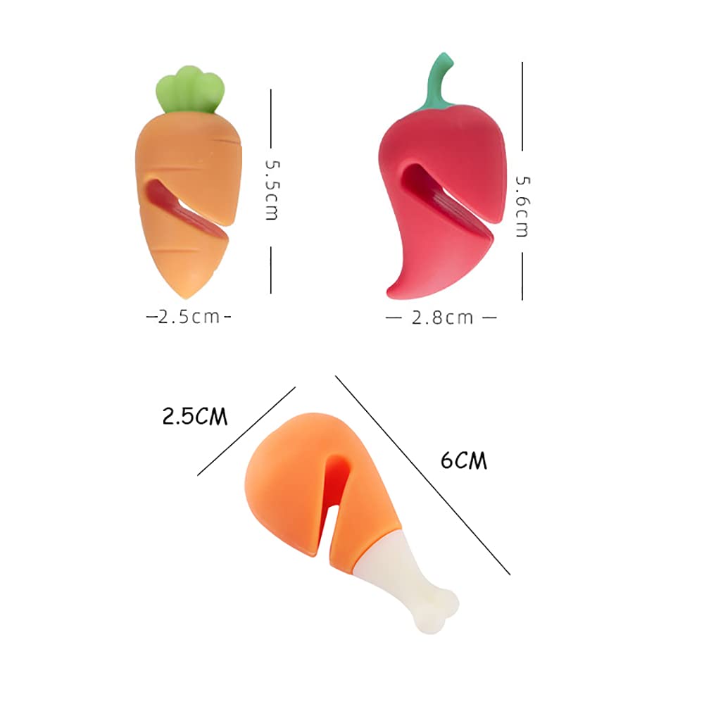 CHDHALTD 1/3Pcs Silicone Pot Lid Rack, Spill-Proof Overflow Stoppers Creative Carrot Shape Lid Lifters for Soup Pot Kitchen Gadget(3PCS)