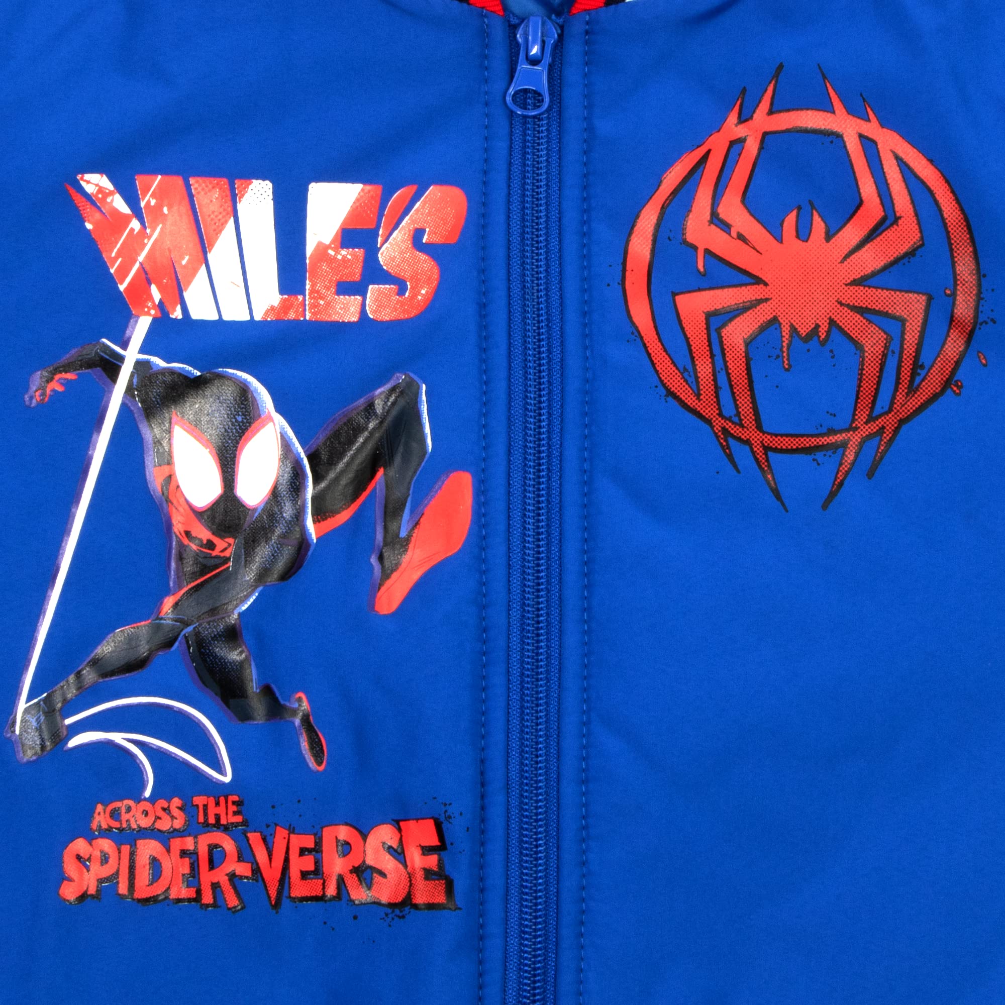 Marvel Superheroes Bomber Jacket for Boys, Avengers and Spider-Man Bomber Jacket (Royal Blue, Size 7)
