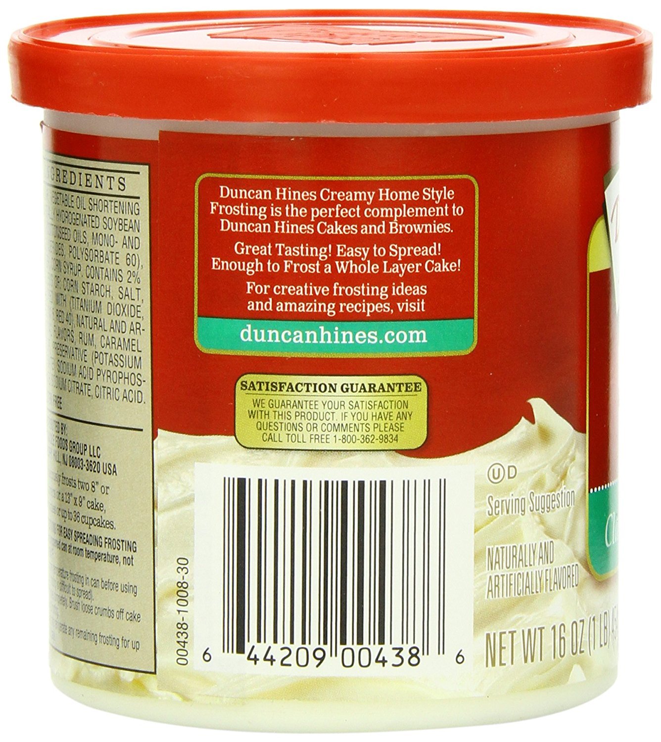 Duncan Hines Creamy Vanilla Flavored Frosting, 16 OZ Can of Dessert and Cake Frosting (8 Pack)