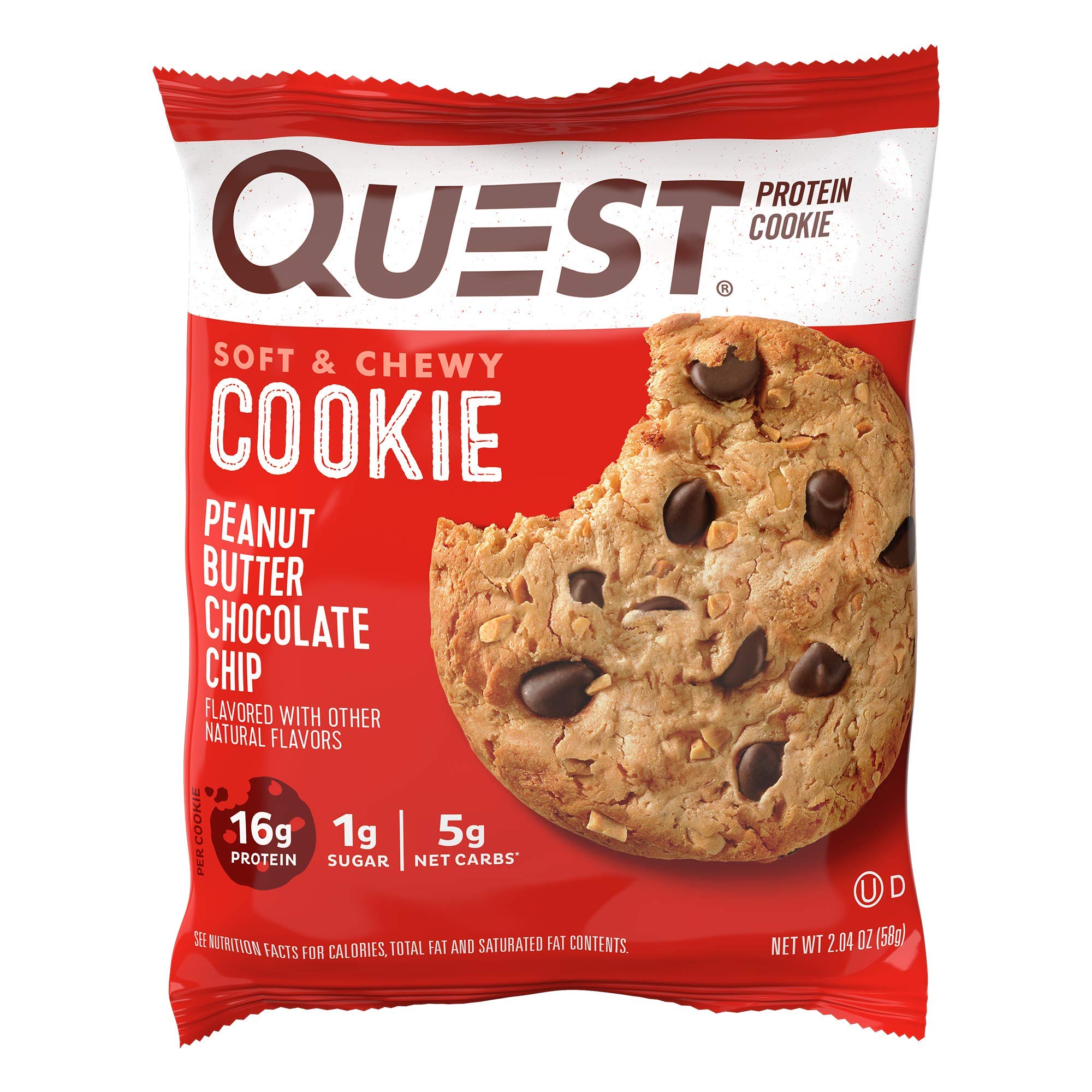 Quest Peanut Butter Chocolate Chip Cookies, 4 count