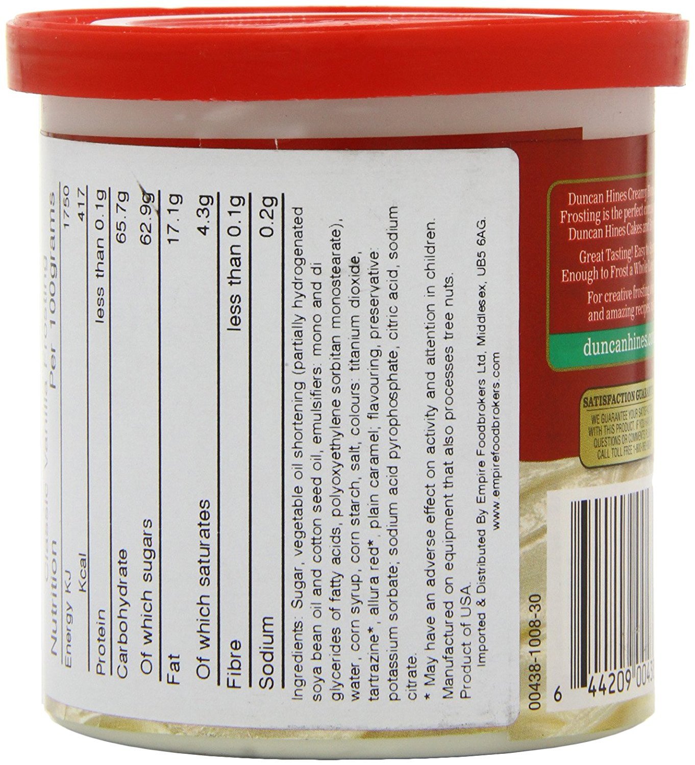 Duncan Hines Creamy Vanilla Flavored Frosting, 16 OZ Can of Dessert and Cake Frosting (8 Pack)