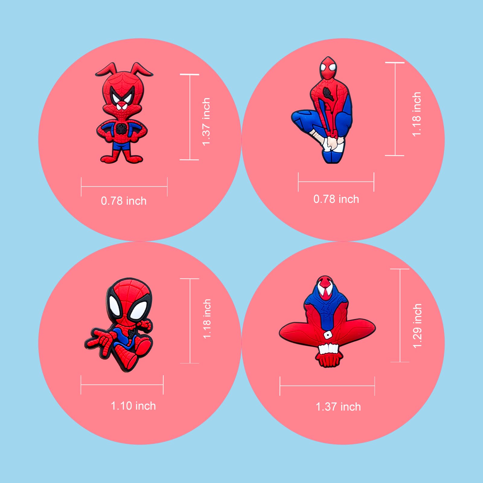Zanerolan 25 40PCS Superhero Shoe Decoration Charms for Clog, Cartoon Hero Charms Accessories (25)