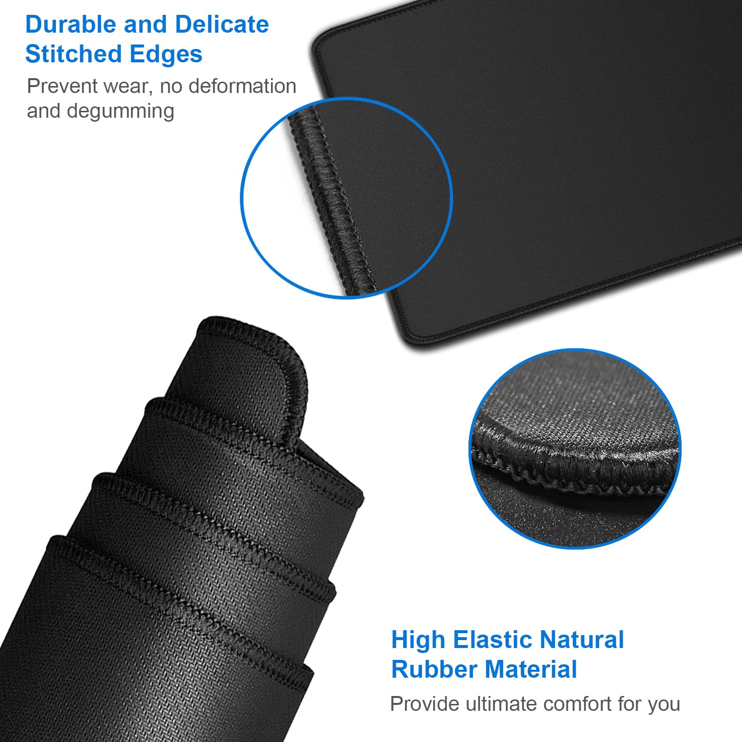Large Gaming Mouse Pad, 31.5x15.7x0.12 inch Large Extended Computer Keyboard Mouse Mat, Water Resist Non-Slip Mousepad Rubber Base Long XXL Desk Mouse Pad for Work & Gaming, Office & Home, Black