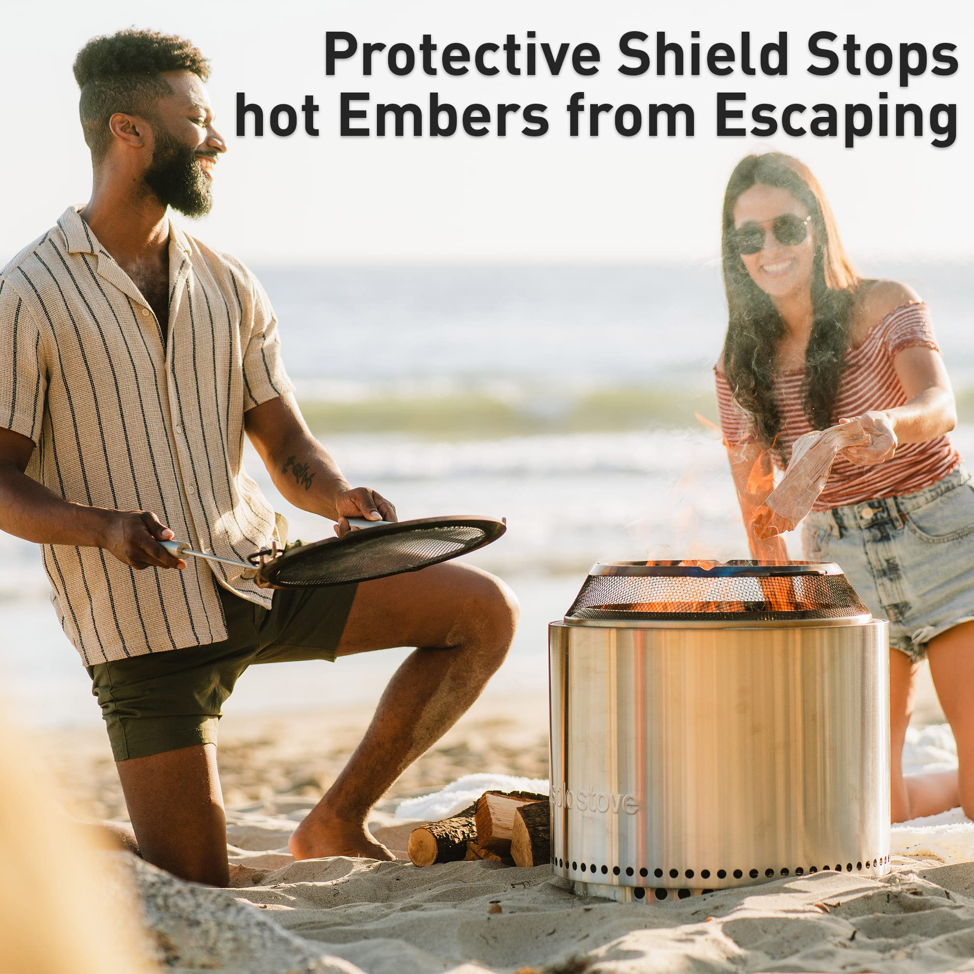 Solo Stove Bonfire Big Yard Bundle 2.0 | Incl. Bonfire Smokeless Fire Pit with Stand, Shield, Shelter, Portable for Wood Burning, Removable Ash Pan, Stainless Steel, H: 16.75in x Dia: 19.5in, 28.25lbs