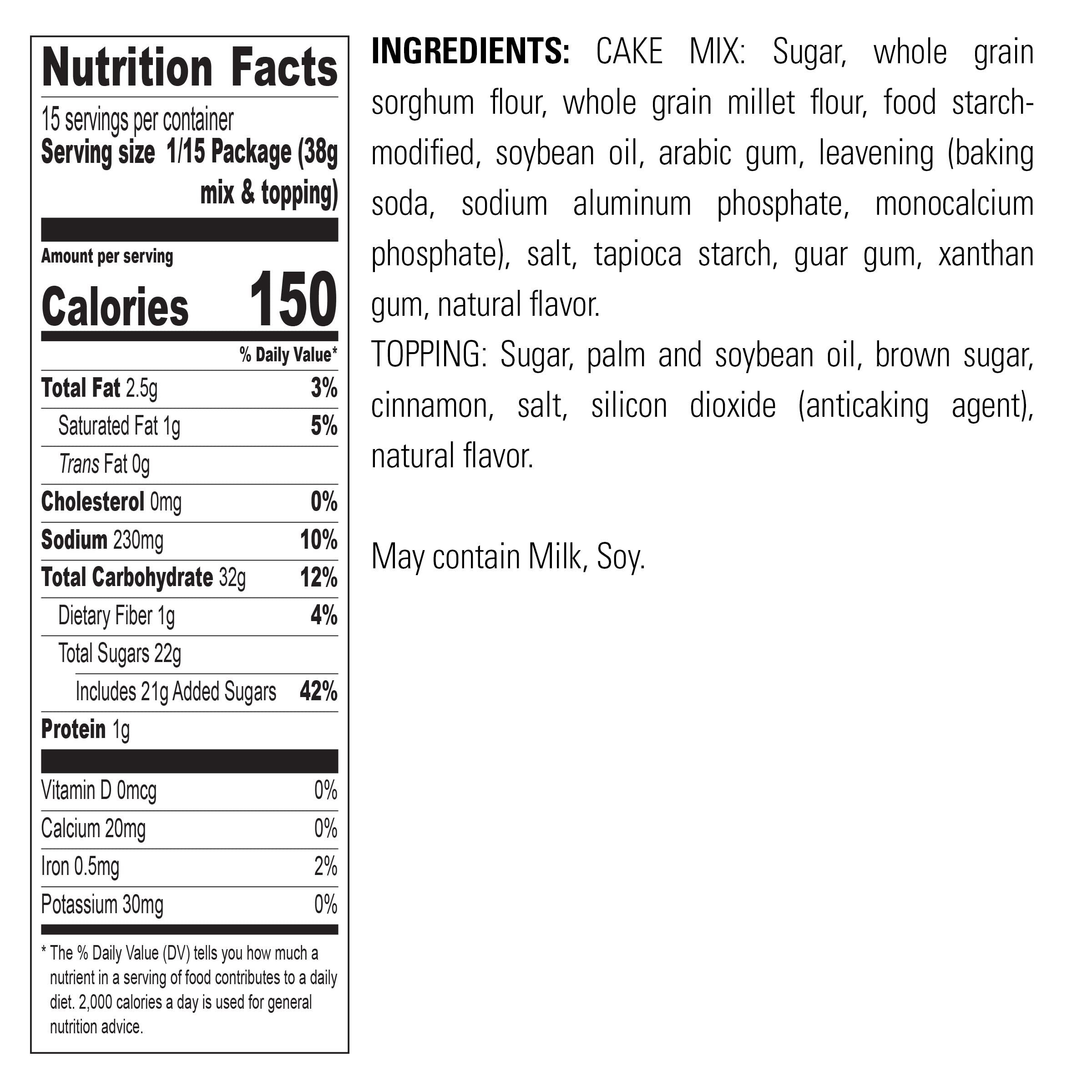 Krusteaz Gluten Free Baking Mix, Cinnamon Swirl Crumb Cake & Muffin Mix, Gluten Free with No Artificial Flavors, Colors or Preservatives, 20 Ounce (Pack of 2)