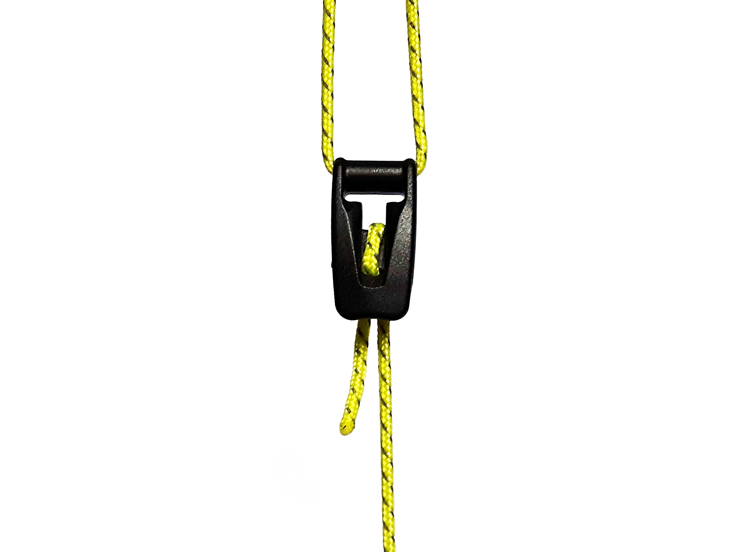 LiteOutdoors Guyline & Tensioner Kit - 1.8mm Diameter - 60 or 100 feet - Ultralight Reflective Tent Cord, Lightweight Non-Slip Cord Adjusters, for Camping, Hiking, Backpacking Paracord Rope (100 FT)