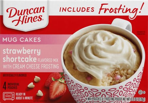 Duncan Hines Mug Cakes Strawberry Shortcake Flavored Mix with Cream Cheese Frosting, 13.3 oz