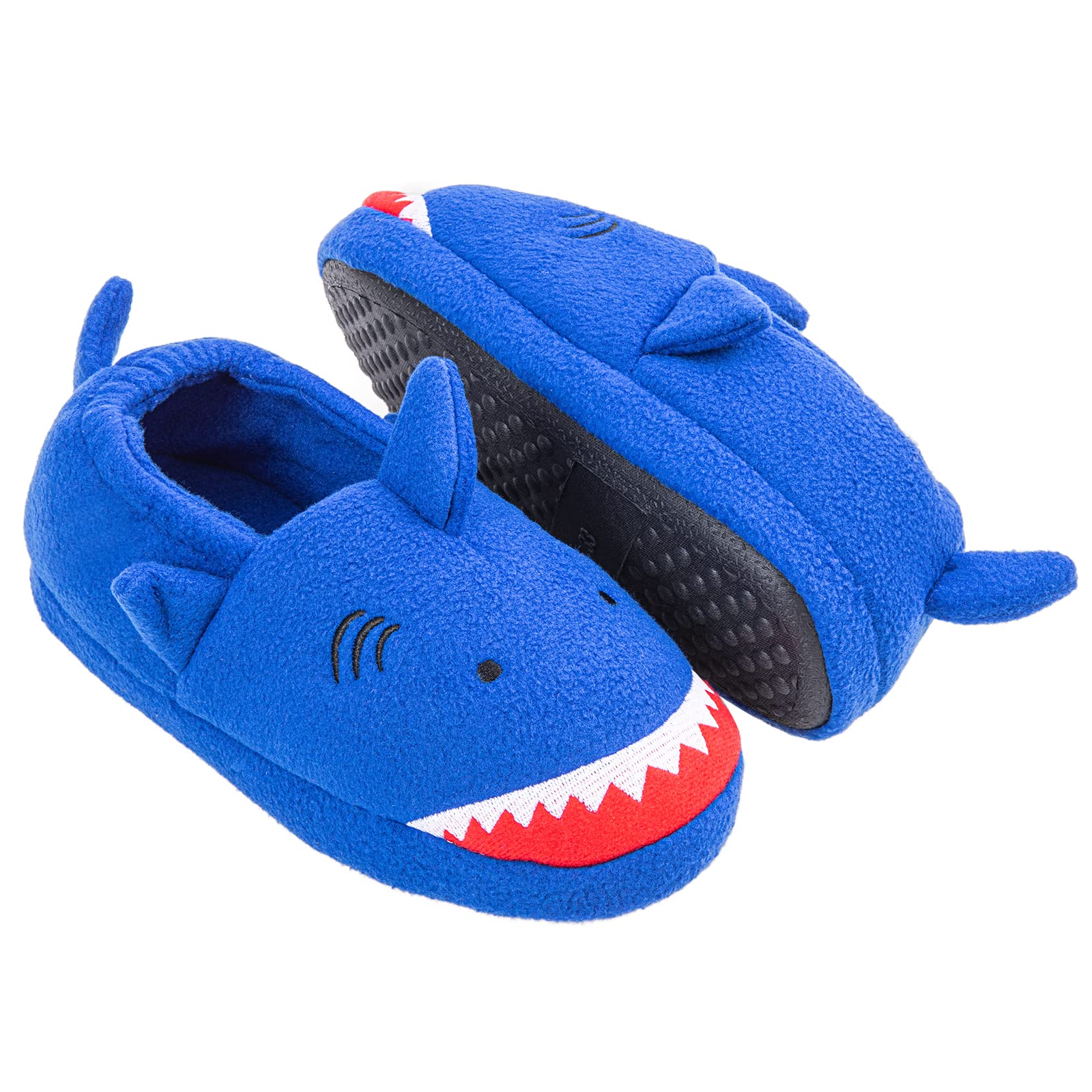 Boys Slippers Cute Shark Kids Slip-on House Shoes with Memory Foam Plush Warm Winter Home Slippers