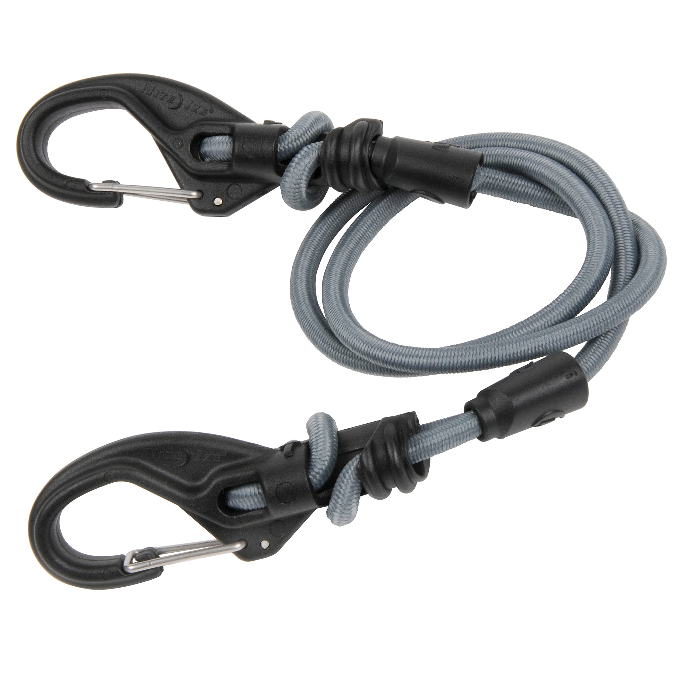 Nite IZE KnotBone Adjustable Bungee - Cord with Carabiner Clip Ends & Adjustable Length - 5mm Cord - Length of 6" to 28" - Size 5