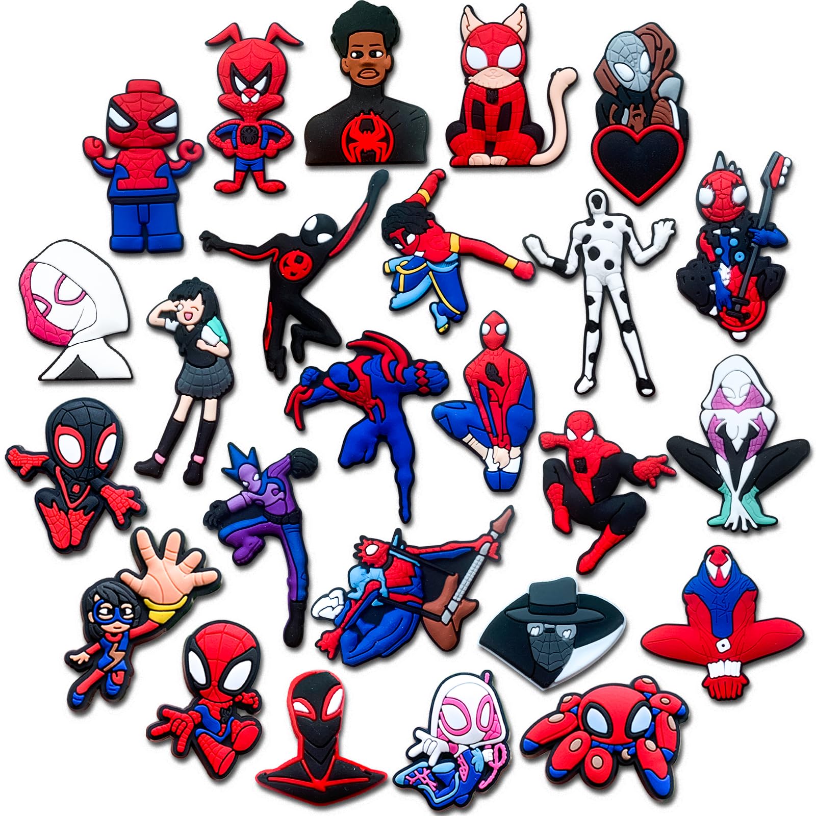 Zanerolan 25 40PCS Superhero Shoe Decoration Charms for Clog, Cartoon Hero Charms Accessories (25)