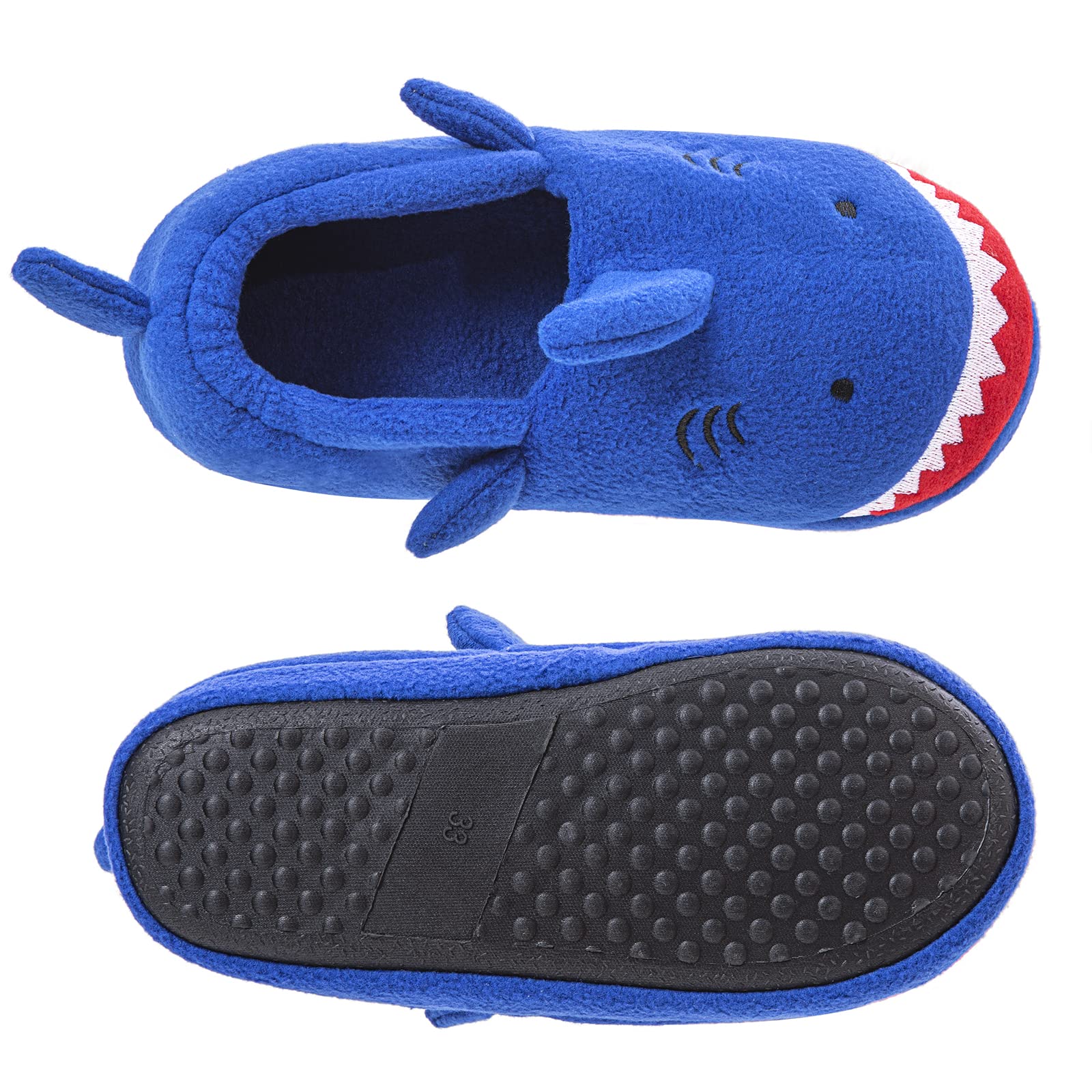 Boys Slippers Cute Shark Kids Slip-on House Shoes with Memory Foam Plush Warm Winter Home Slippers