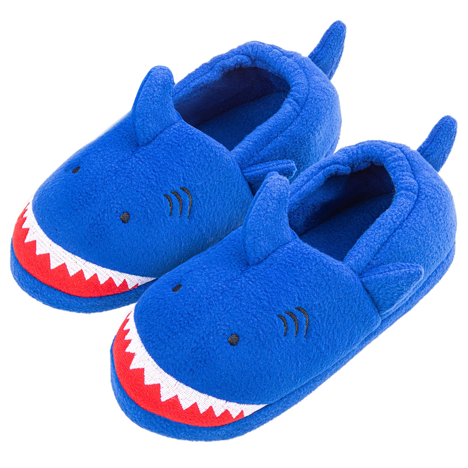 Boys Slippers Cute Shark Kids Slip-on House Shoes with Memory Foam Plush Warm Winter Home Slippers