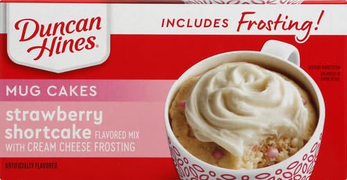 Duncan Hines Mug Cakes Strawberry Shortcake Flavored Mix with Cream Cheese Frosting, 13.3 oz