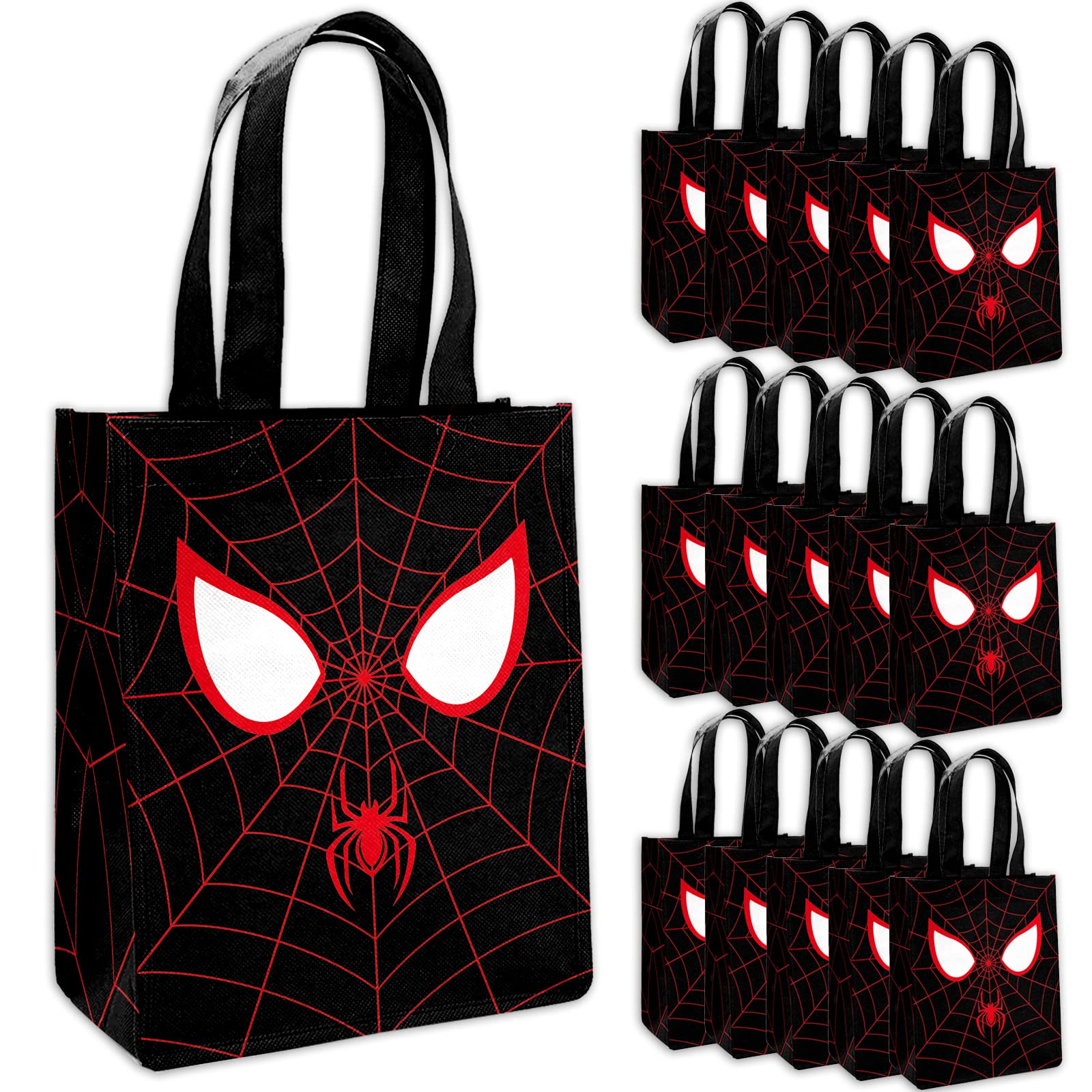 15 Pack Cartoon Party Supplies Non-woven Bags Cartoon Party Favor Bags Cartoon Gift Bags for Hero Birthday Party Decorations