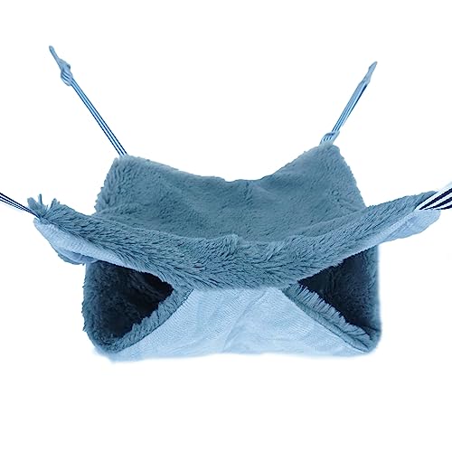 neolun Rat Ferret Cage Hammock Bedding Small Pet Cage Accessories Toy Double-Layer Hammock Bedding for Hamster Guinea Pig Rat Ferret Chinchilla Playing Sleeping(Grey)