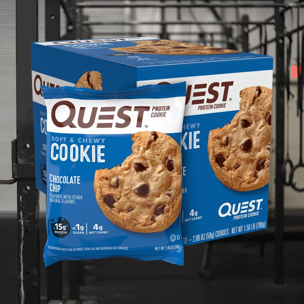Quest Nutrition Protein Cookie, Chocolate Chip, 2.08 Ounce each, 12 Count (Pack of 1)