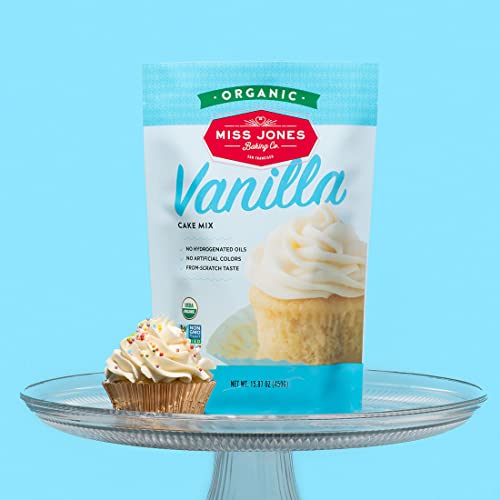 Miss Jones Baking Organic Yellow Cake and Cupcake Mix, Non-GMO, Vegan-Friendly, Moist and Fluffy: Vanilla (Pack of 6)