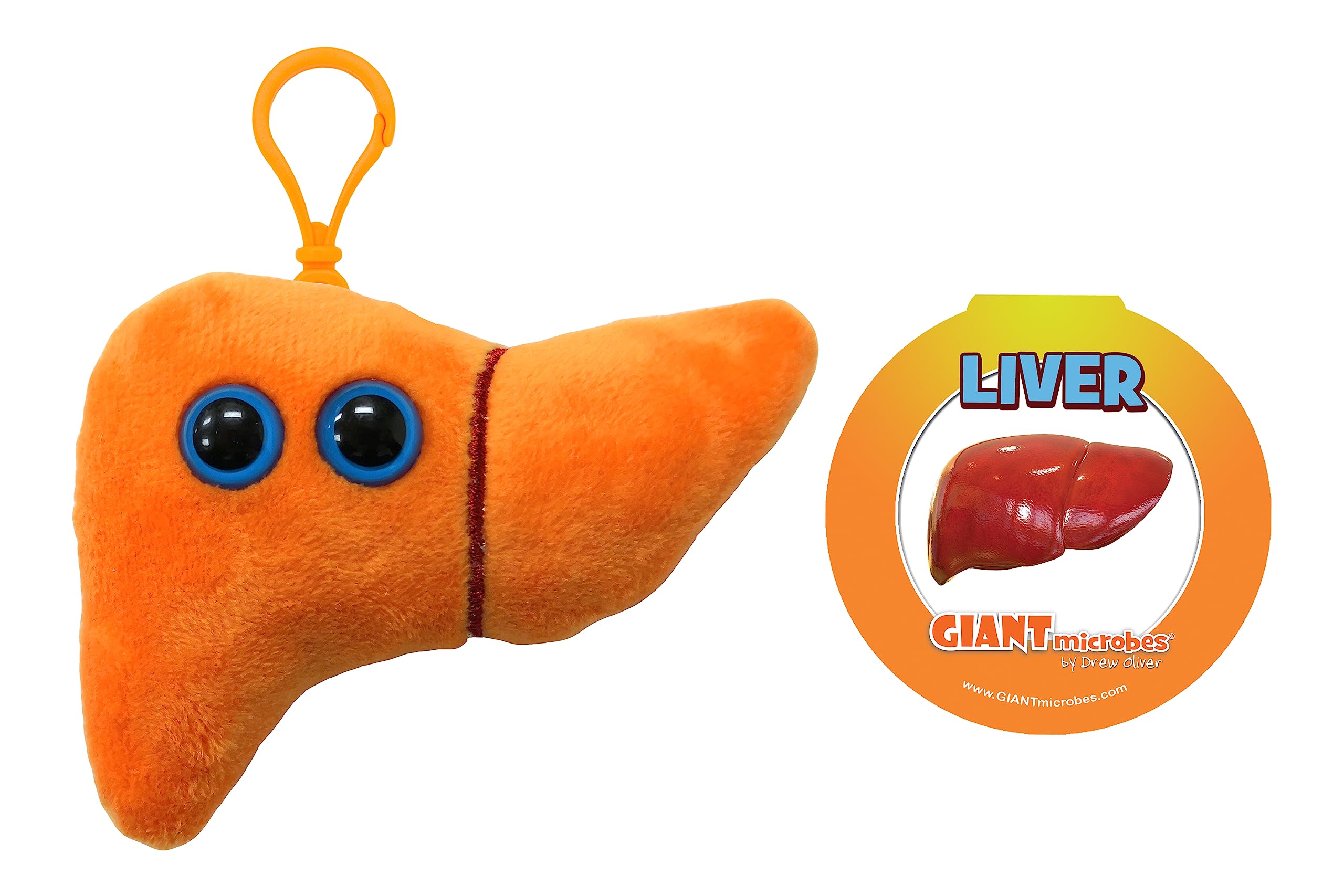 GIANTmicrobes Liver Plush Keychain – Anatomical Organ Toy, Get Well Gift for Post-Surgery or Illness, Unique Gift for Students, Educators, Doctors, Public Health Experts and Scientists