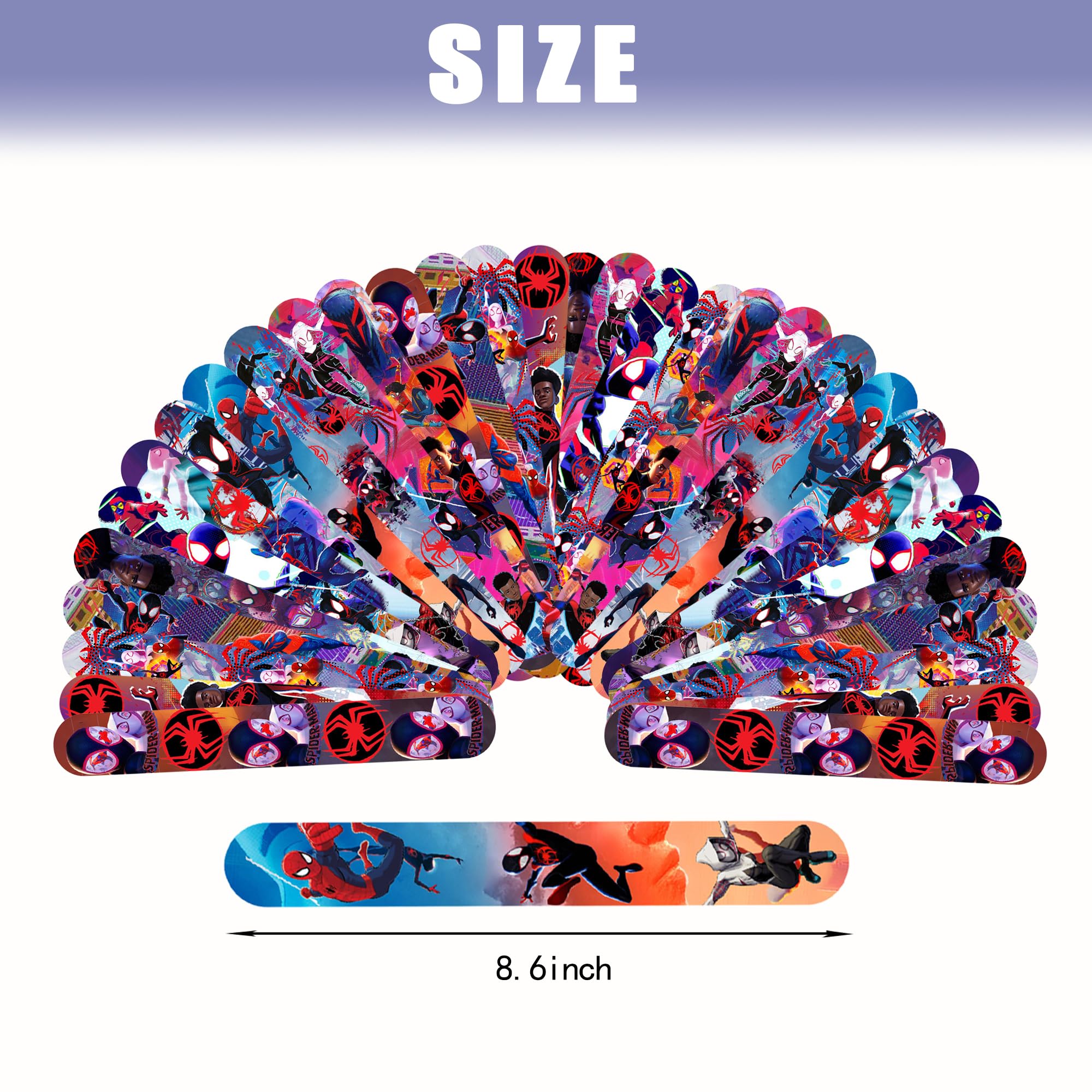 XFYCUTE 98 Pcs Party Favors,Include Slap Bracelet and Stickers for Birthday Party Decorations Party Supplies