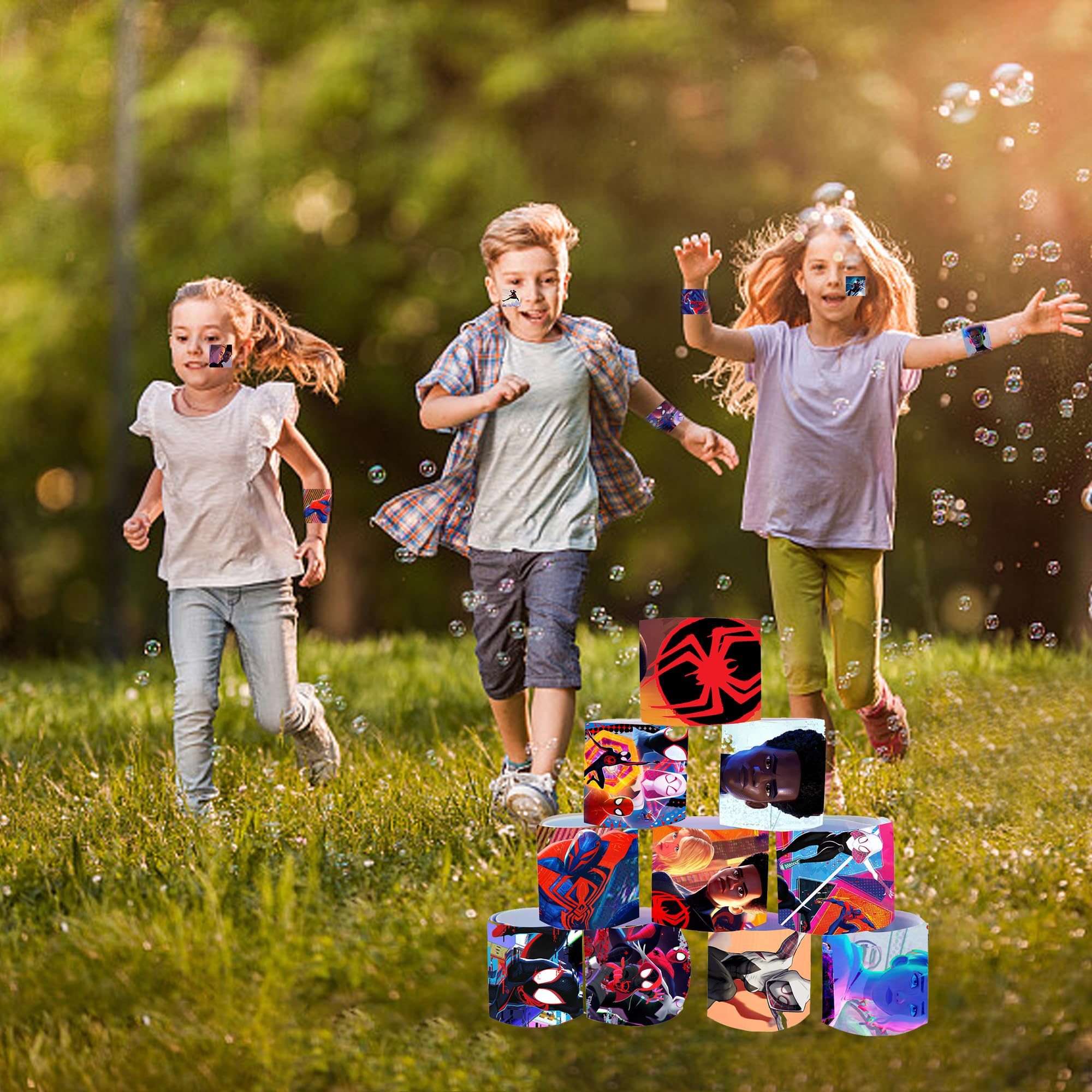 XFYCUTE 98 Pcs Party Favors,Include Slap Bracelet and Stickers for Birthday Party Decorations Party Supplies