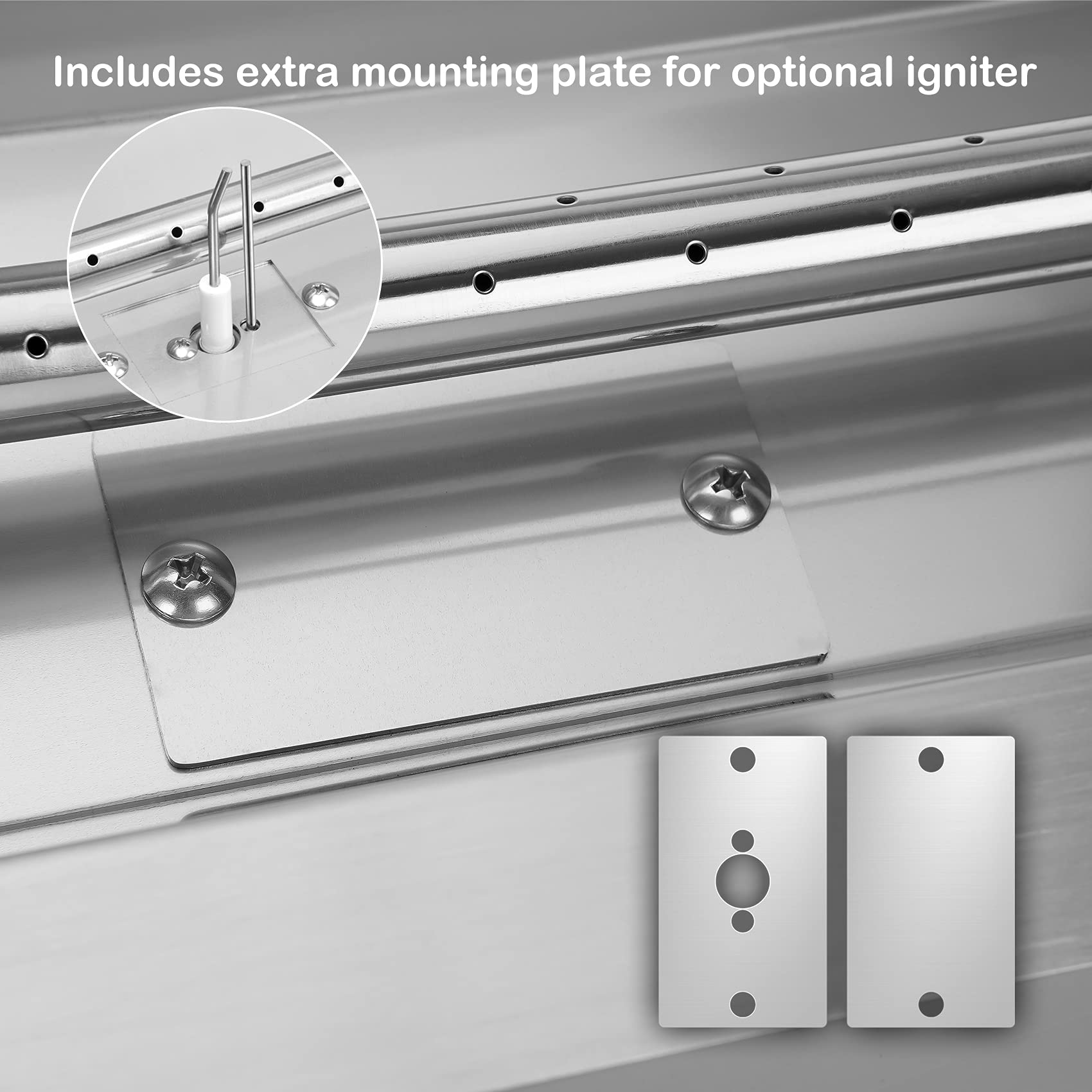 Stanbroil 36 x 6 Inch Linear Drop-in Natural Gas Fire Pit Pan Burner with Spark Ignition Kit, 304 Stainless Steel Natural Gas Fire Pit Insert for Outside, Rated up to 65,000 BTU’S