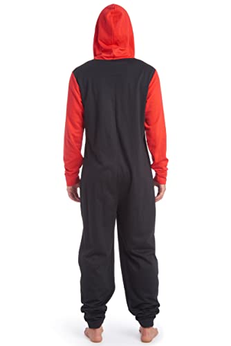 Marvel Spider-Man: Miles Morales Video Game Mens Fleece Cosplay Raglan Onesie Pajama Coverall Black Small