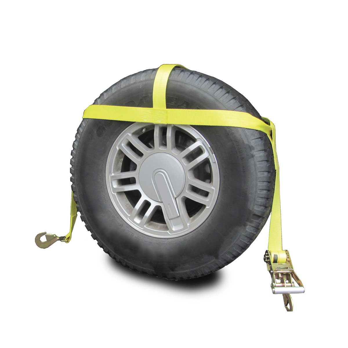 SmartStraps Tire Bonnet Ratchet Straps, 1 Pack β Commercial Duty Tire Bonnet Tie Down with Ratchet β 10,000lb Break Strength, 3,333lb Safe Work Load β Haul Equipment, Tractors and Vehicles