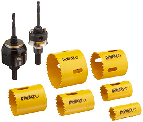 DEWALT Hole Saw Kit, Standard Electrician's Set, Bi-Metal (D180002) , Yellow