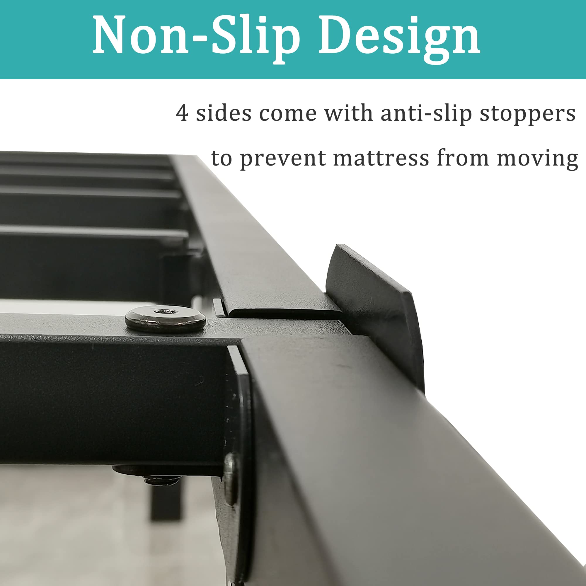 Kydins Cal King Bed Frame with Headboard Holes Storage Heavy Duty Platform Metal Bed Frames Durable Strong Mattress Foundation for 3500 lbs No Noise No Box Spring Needed 14 Inch