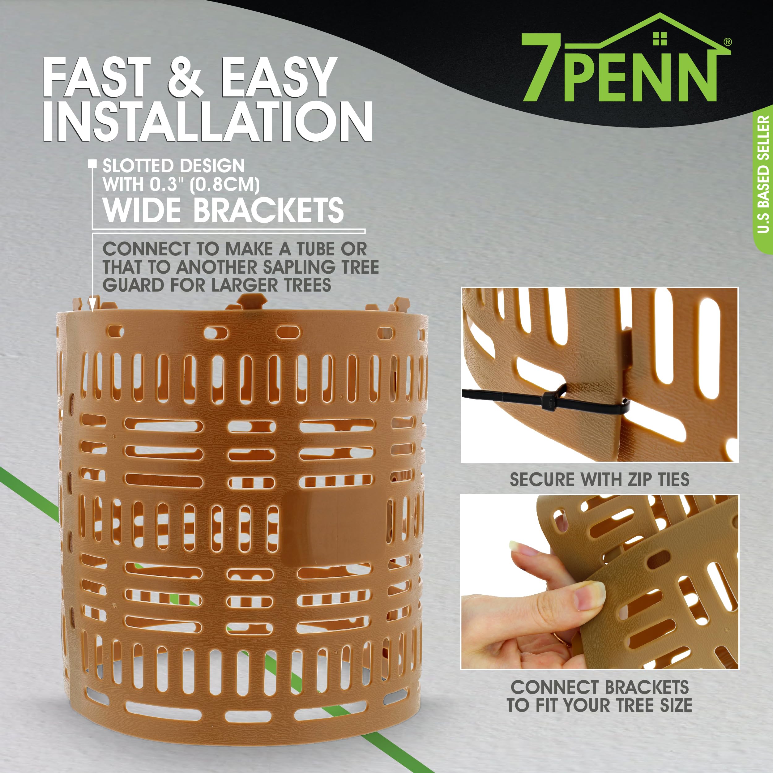 7Penn Tree Trunk Protector Guard - 10pk Plant Protector 13.7 x 9.1in Fruit Tree Fence to Help Shield Trees and Plants