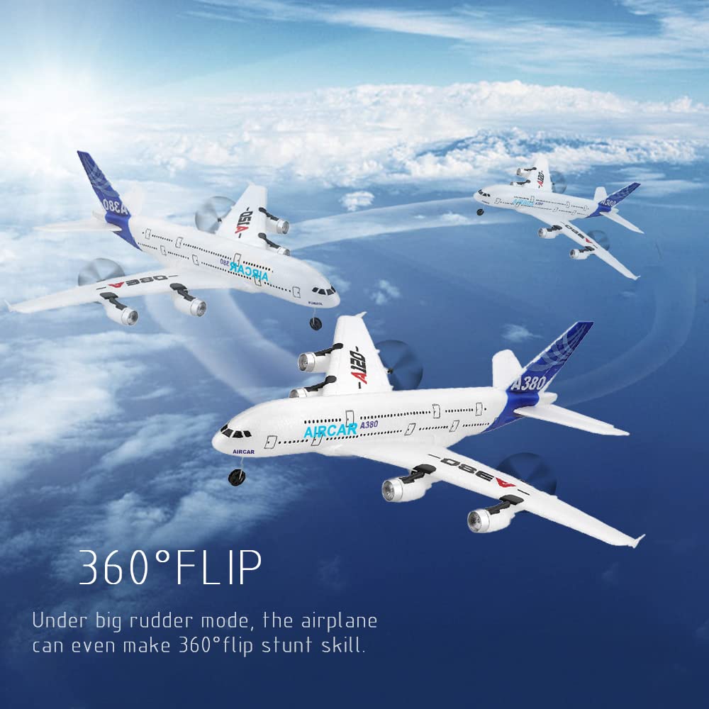 GoolRC RC Airplane, WLtoys XK A120 A380 Aircar Model Plane, 3CH 2.4G Remote Control Airplane, EPP Fixed-Wing RC Aircraft RTF Toy for Kids and Adults