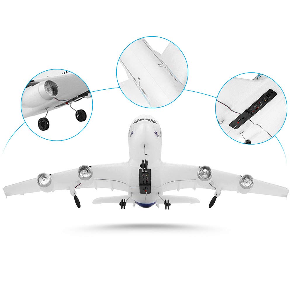 GoolRC RC Airplane, WLtoys XK A120 A380 Aircar Model Plane, 3CH 2.4G Remote Control Airplane, EPP Fixed-Wing RC Aircraft RTF Toy for Kids and Adults