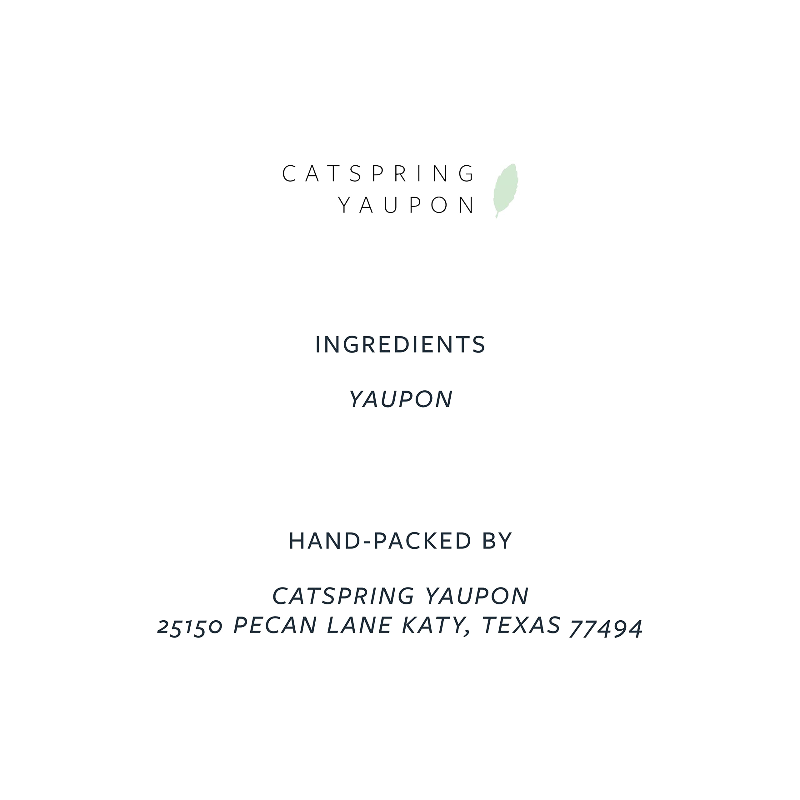 CatSpring Yaupon Marfa Dark Roast Black Yaupon Tea, Naturally Caffeinated and Sustainable Texas Tea, Individually Packed Herbal Teabags, 16 Bags per Tea Box