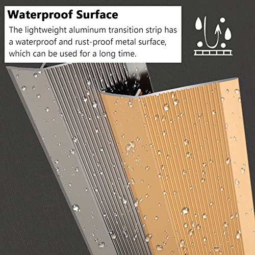 ETULLE Floor Transition Strip Metal, Black Gold 10cm Extra Wide Threshold Reducer for Doorways Step Down 1 Inch, Tile to Carpet Edge Trim for Entry Large Drop Crack