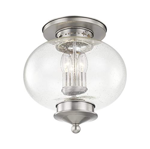 Livex Lighting 5037-91 Harbor 3-Light Ceiling Mount, Brushed Nickel