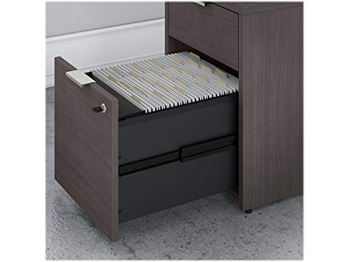 Bush Business Furniture Jamestown L Shaped Desk with Drawers, 60W, Storm Gray