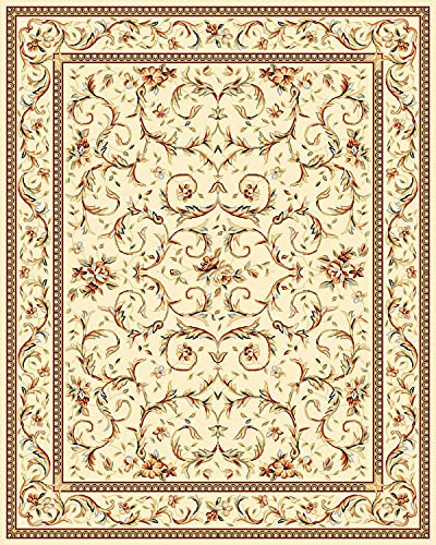 SAFAVIEH Lyndhurst Collection 10' x 14' Ivory / Ivory LNH322A Traditional Oriental Scroll Non-Shedding Living Room Bedroom Dining Home Office Area Rug